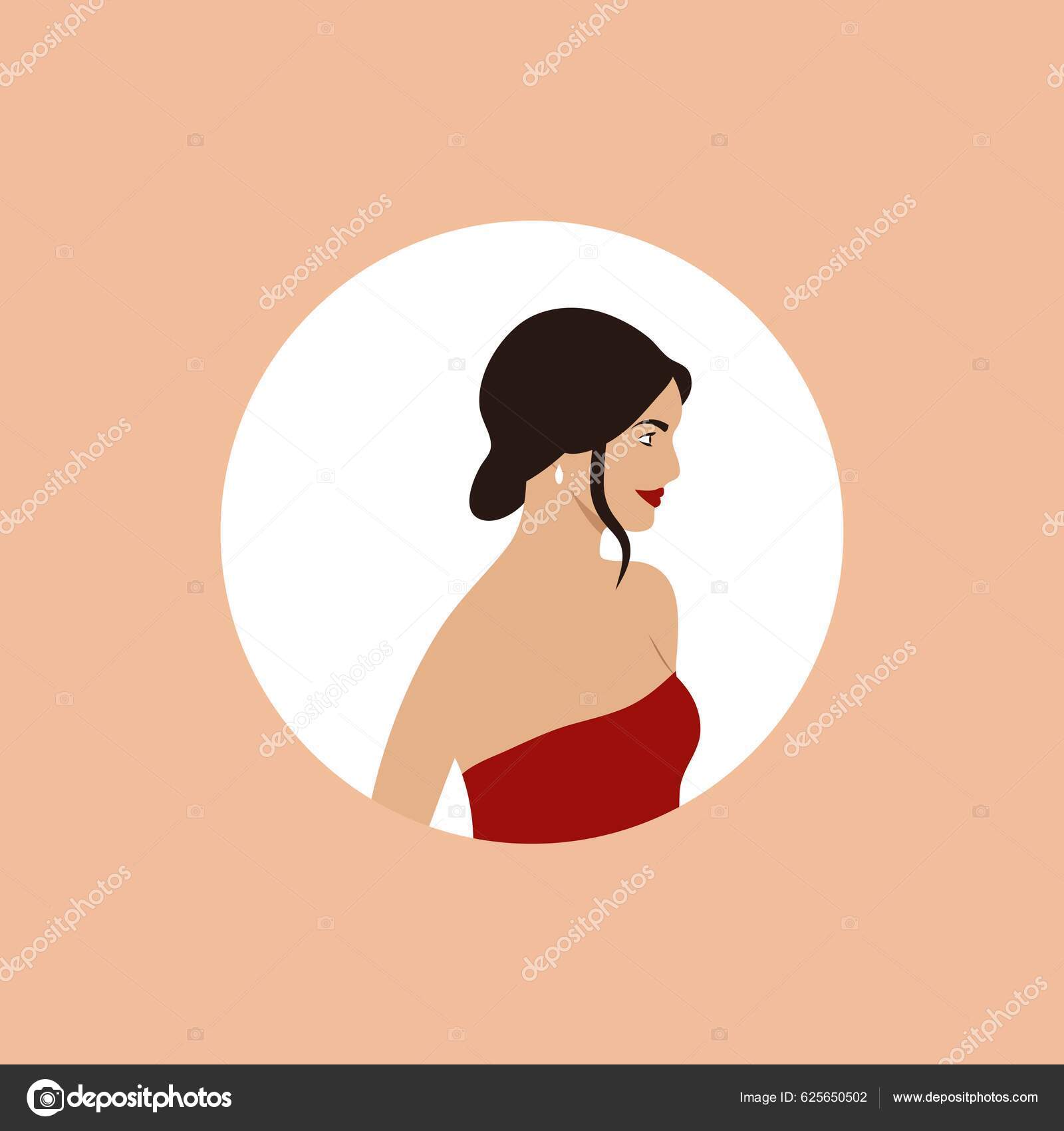 Profile Image Female Avatar Social Networks Half Circle Fashion Beauty ...