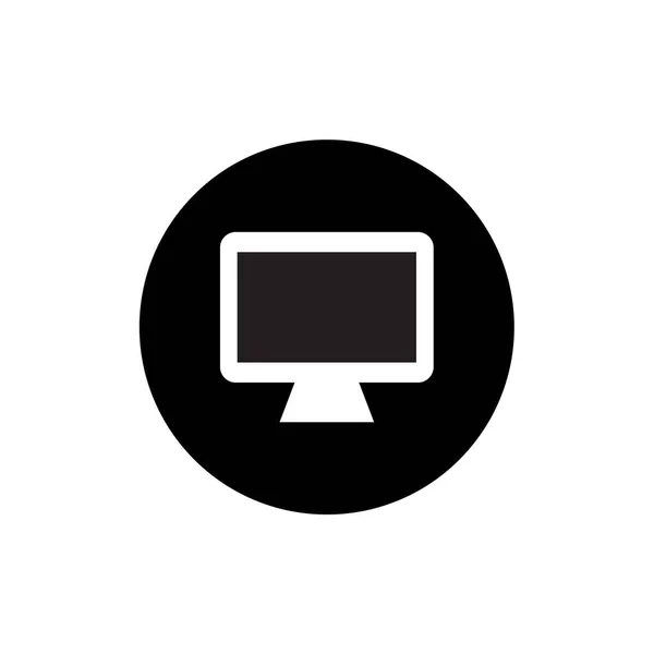 Computer Icon Flat Style Monitor Vector Illustration White Isolated ...
