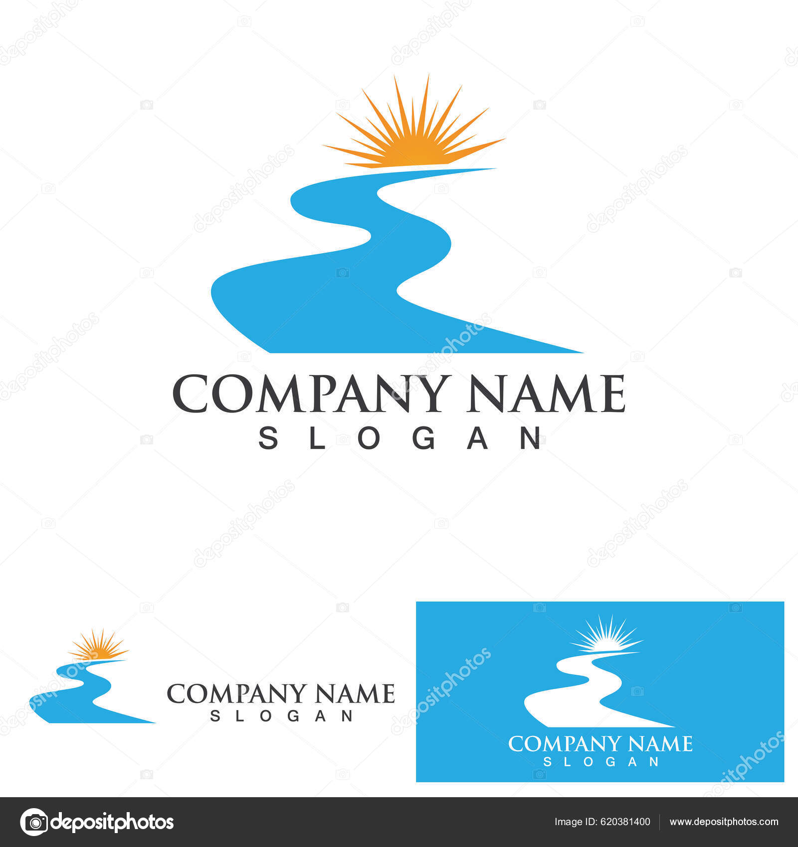 River Logo Vector Icon Illustration Design Template Stock Vector by ...