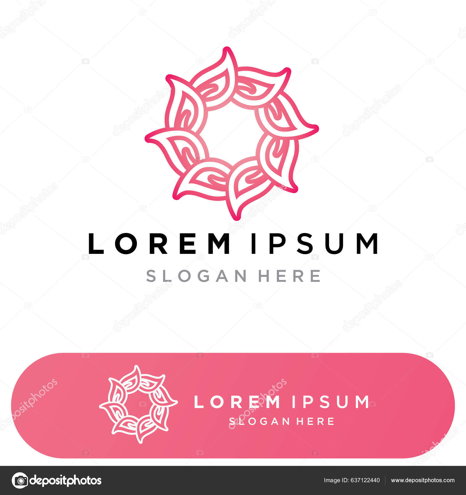 Logo Flor Logo Circular Logo Flor Flor Estilizada Pétalos Logo Vector ...