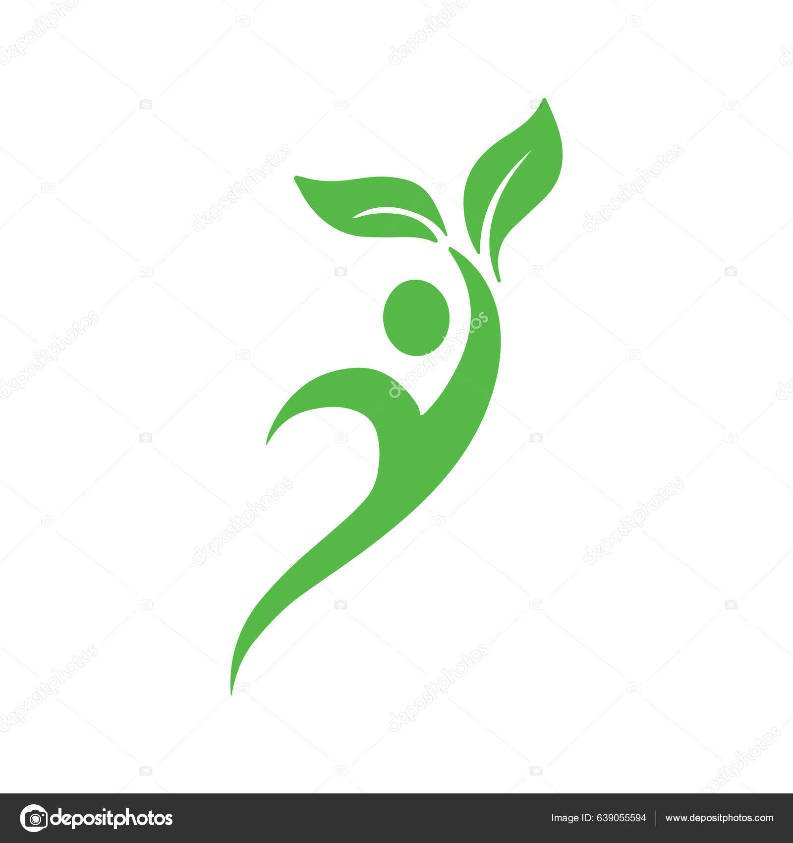 People Leaf Green Logo Vector Stock Vector by ©Hatigraphic 639055594