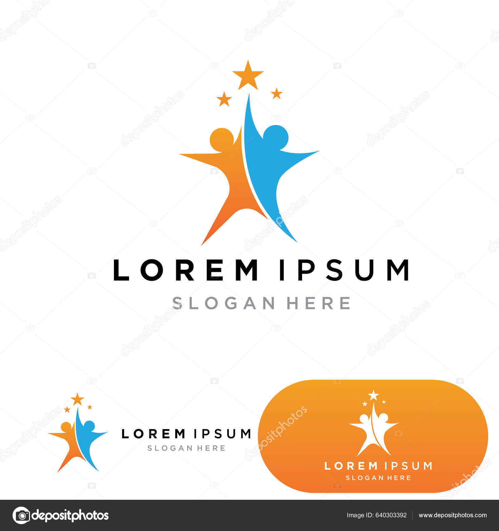 Gente Estrella Éxito Logo Símbolo Vector Vector de stock por ...