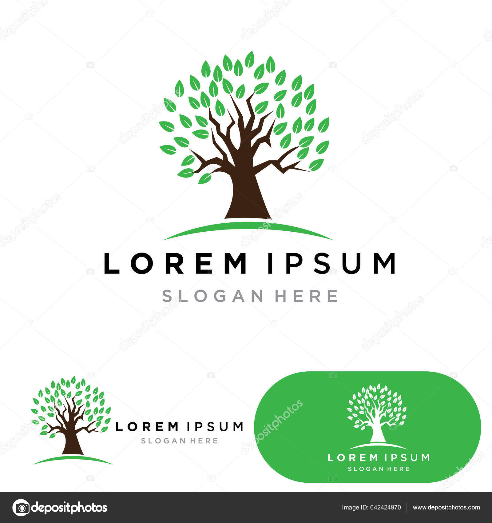 Tree Logo Icon Vector Illustration Design Vector Silhouette Tree ...