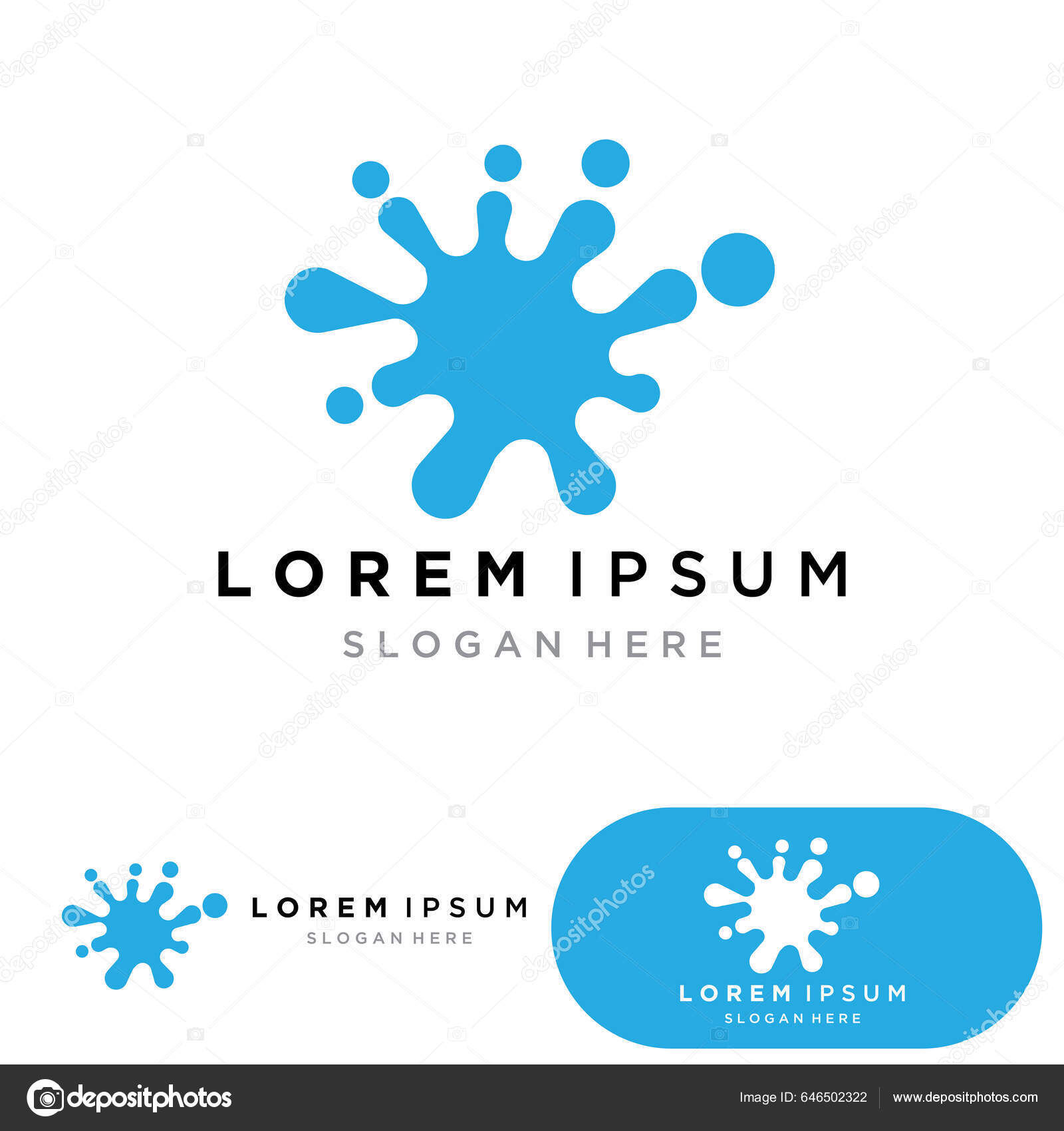 Water Splash Blue Color Template Stock Vector by ©Hatigraphic 646502322