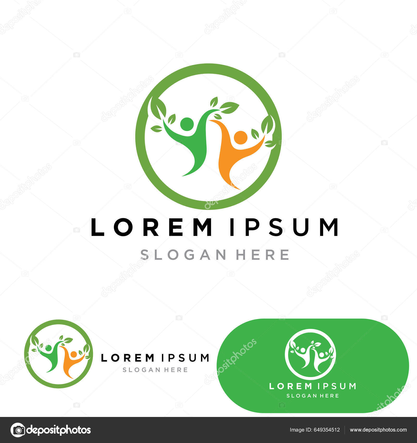 People Leaf Green Logo Vector Stock Vector by ©Hatigraphic 649354512