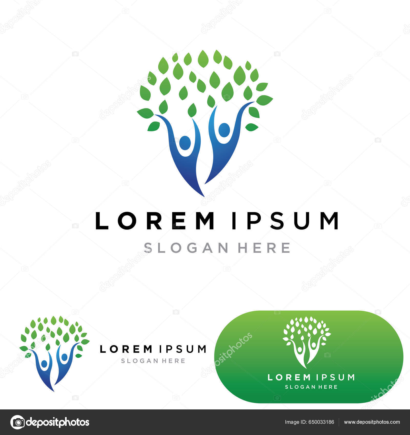 People Leaf Green Logo Vector Stock Vector by ©Hatigraphic 650033186