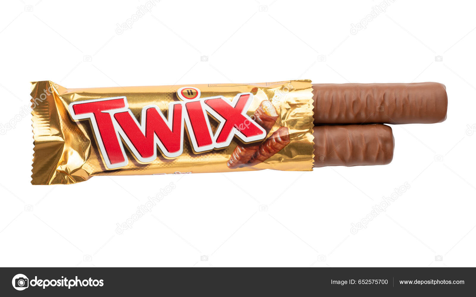 Ukraine Kiev April 2023 Chocolate Twix Open Package Isolated White ...