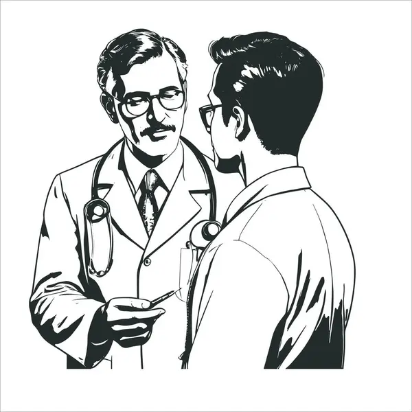 Doctor line art Vector Images | Depositphotos
