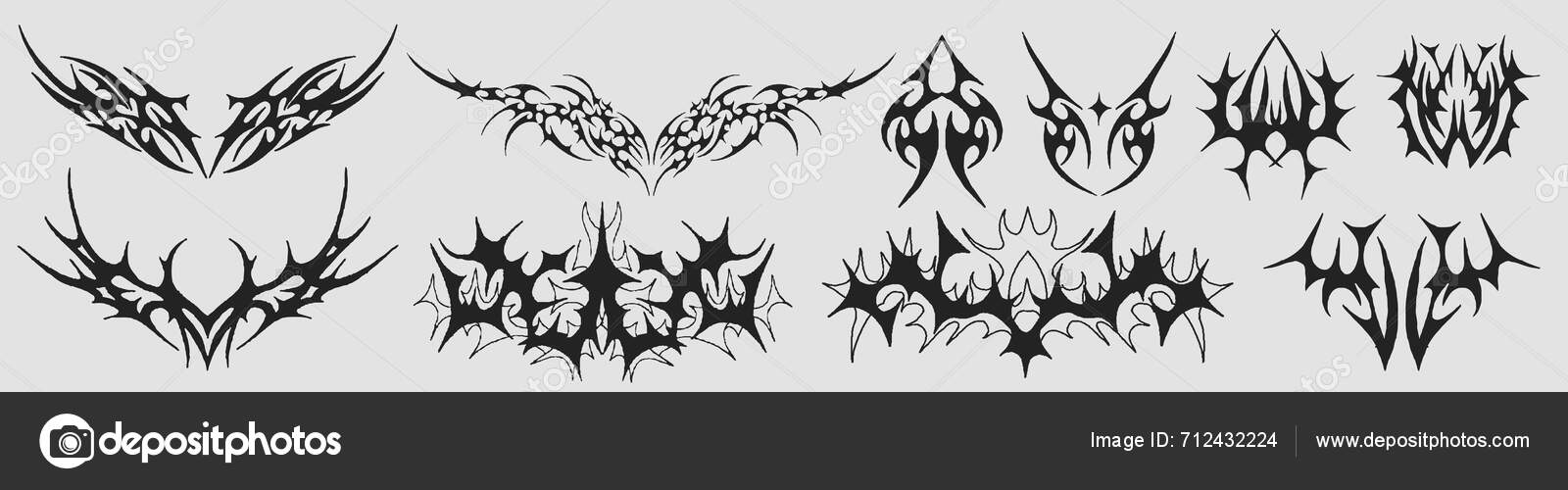 Image vectorielle Neo Tribal Shapes Collection Ensemble Y2K Cyber ...