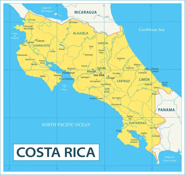 Costa Rica Physical Map