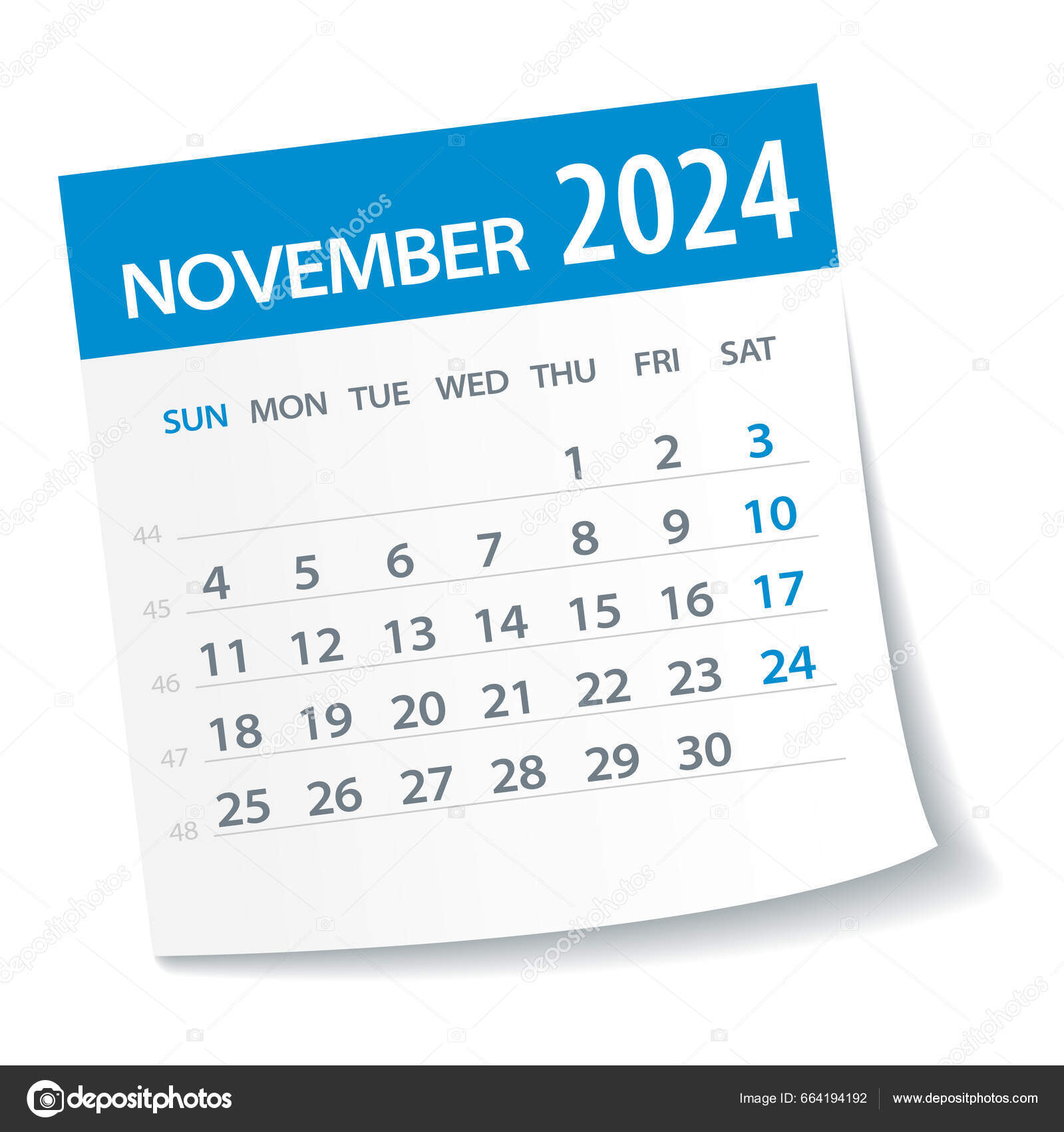 November 2024 Kalender Daun Minggu Dimulai Pada Hari Senin Ilustrasi ...