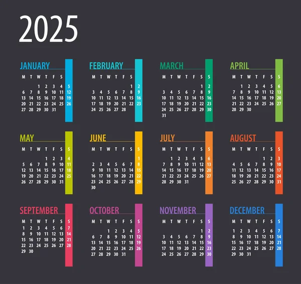 Calendar 2024 2025 Ilustrație Săptămâna Începe Luni Calendar Set Pentru ...