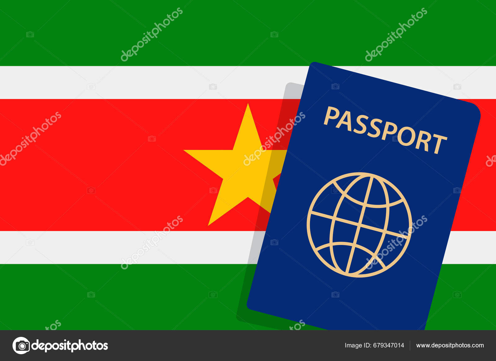 Pasaporte Surinam Surinam Bandera Vector Fondo Vector de stock por ...