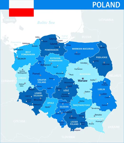 Grafika wektorowa Mapa polski miasta, obrazy wektorowe | Depositphotos
