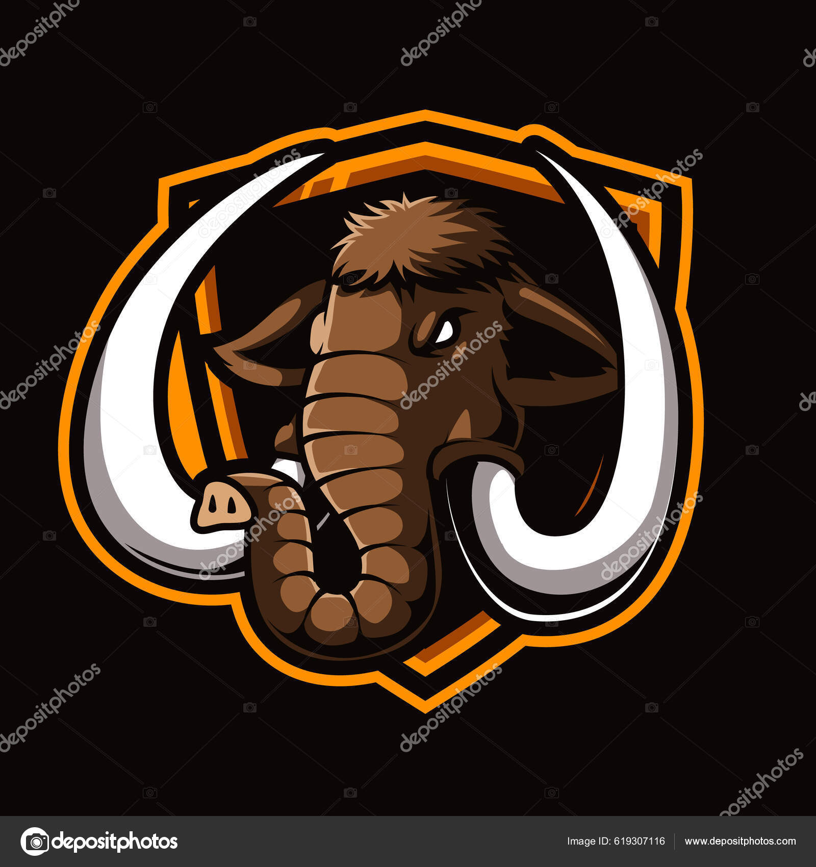 Head Mammoth Mascot Logo Illustration Stock Vector by ©Ilhustrator2021 ...
