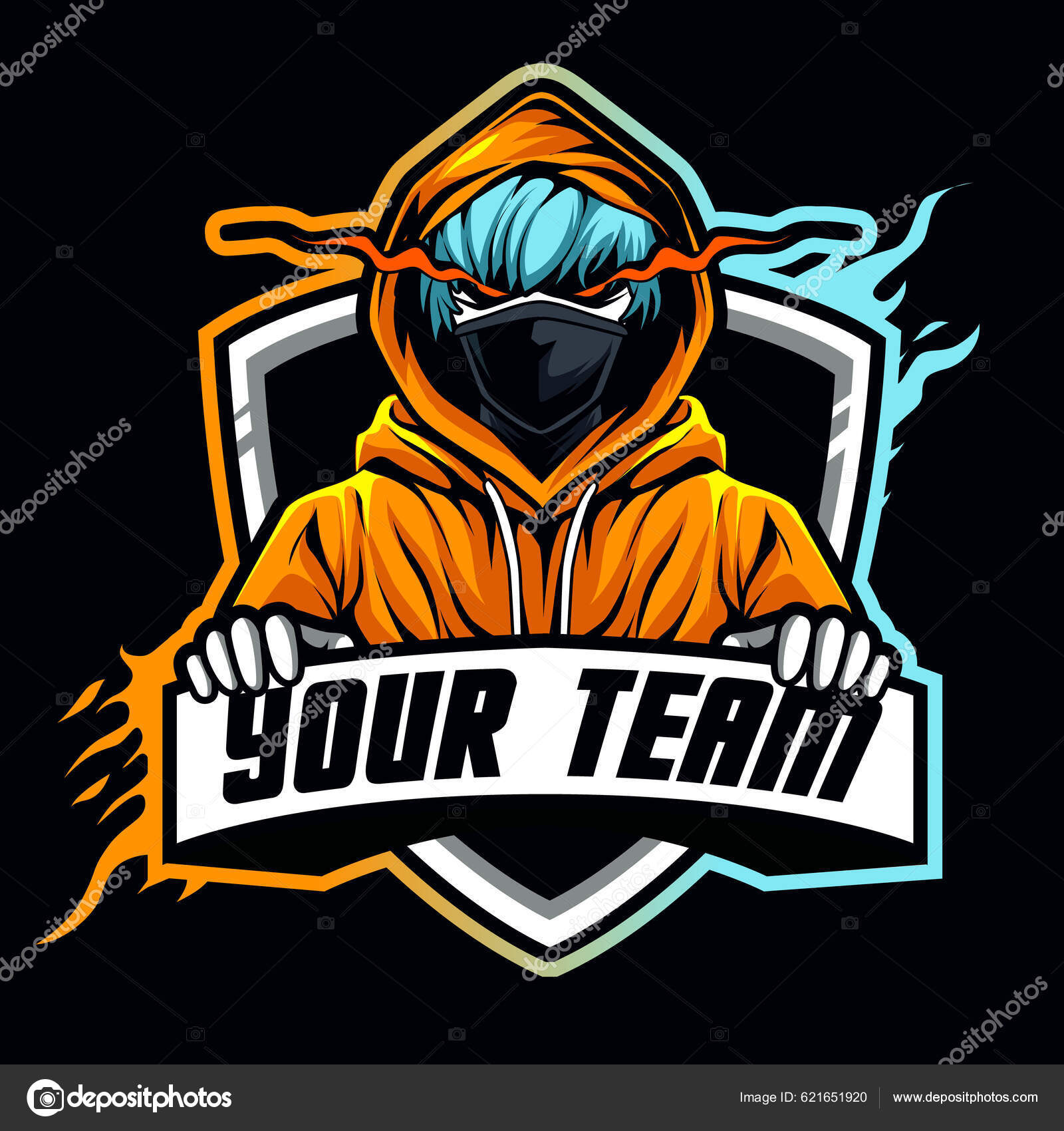 Hacker Mascot Sports Esports Logo Anonymous Sports Gaming Vector Hacker ...