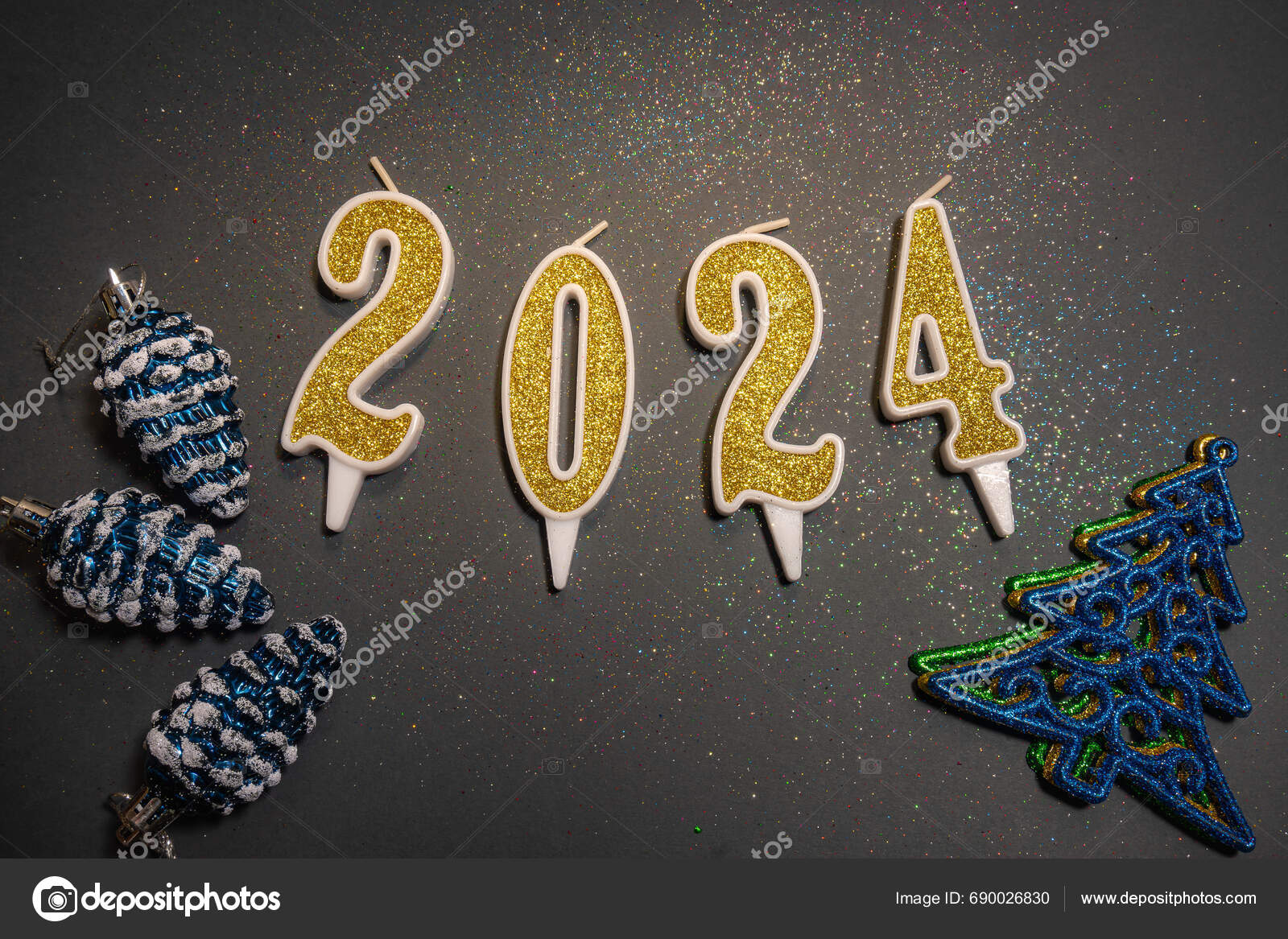 Beautiful Christmas Background Date 2024 Gray Background Sparkles New ...