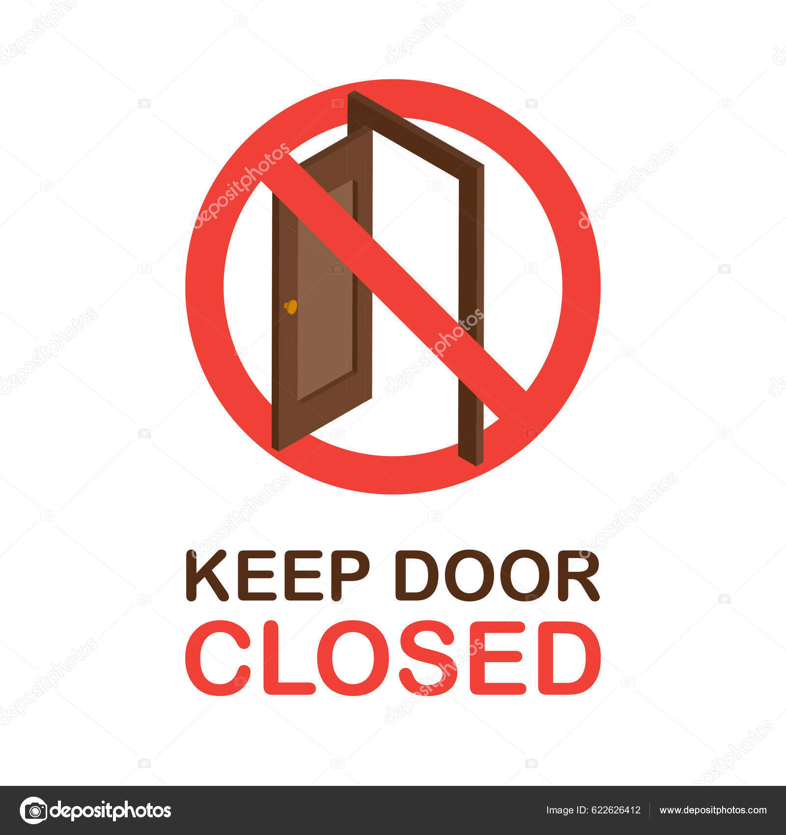 Keep Door Closed Sign Warning Forbidden Icon Vector Illustration Symbol ...