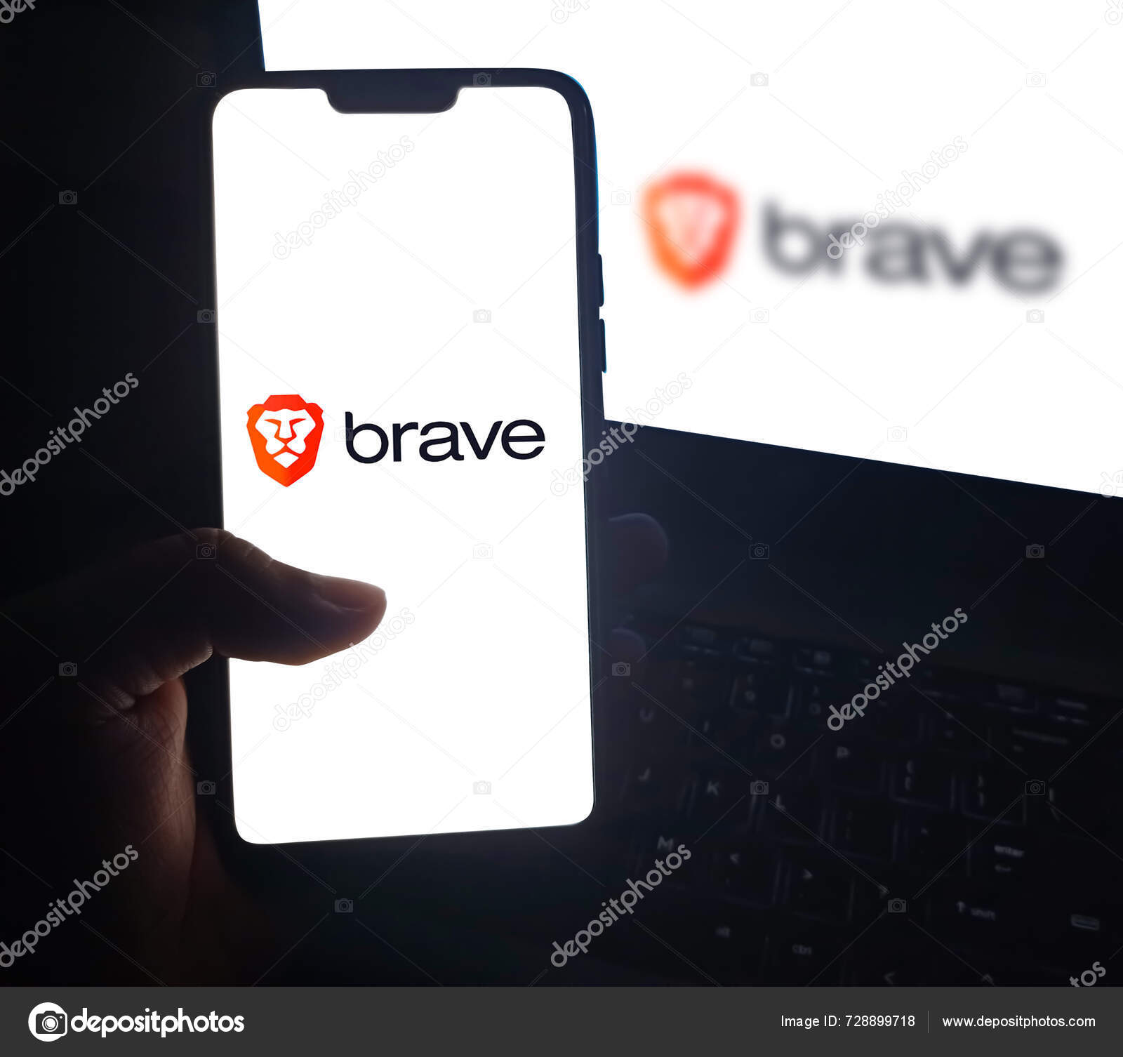 Brave Browser White Mobile Screen Editorial Browser Opened Smartphone ...
