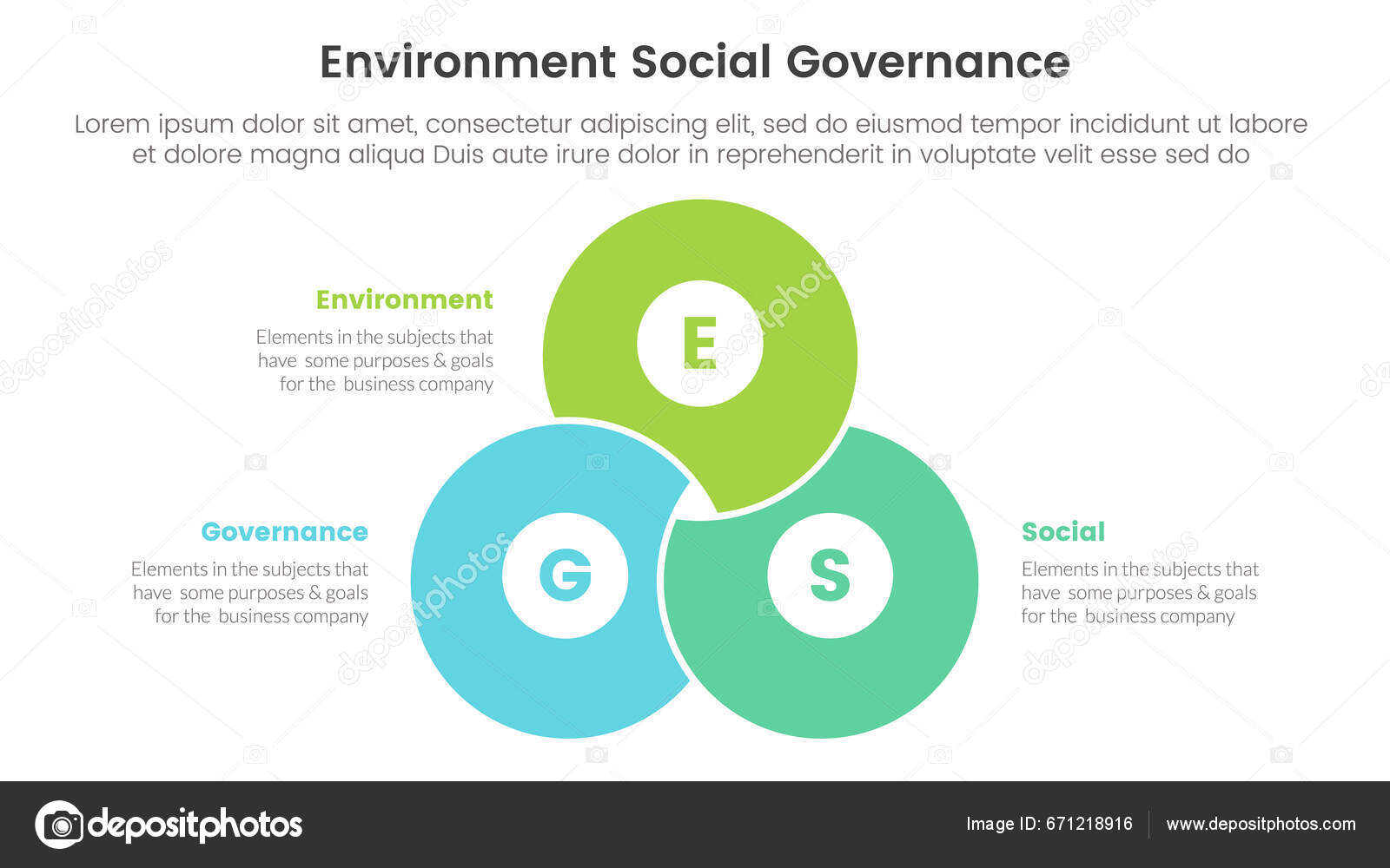 Esg Infografía Ambiental Social Gobernanza Plantilla Etapa Puntos Con ...