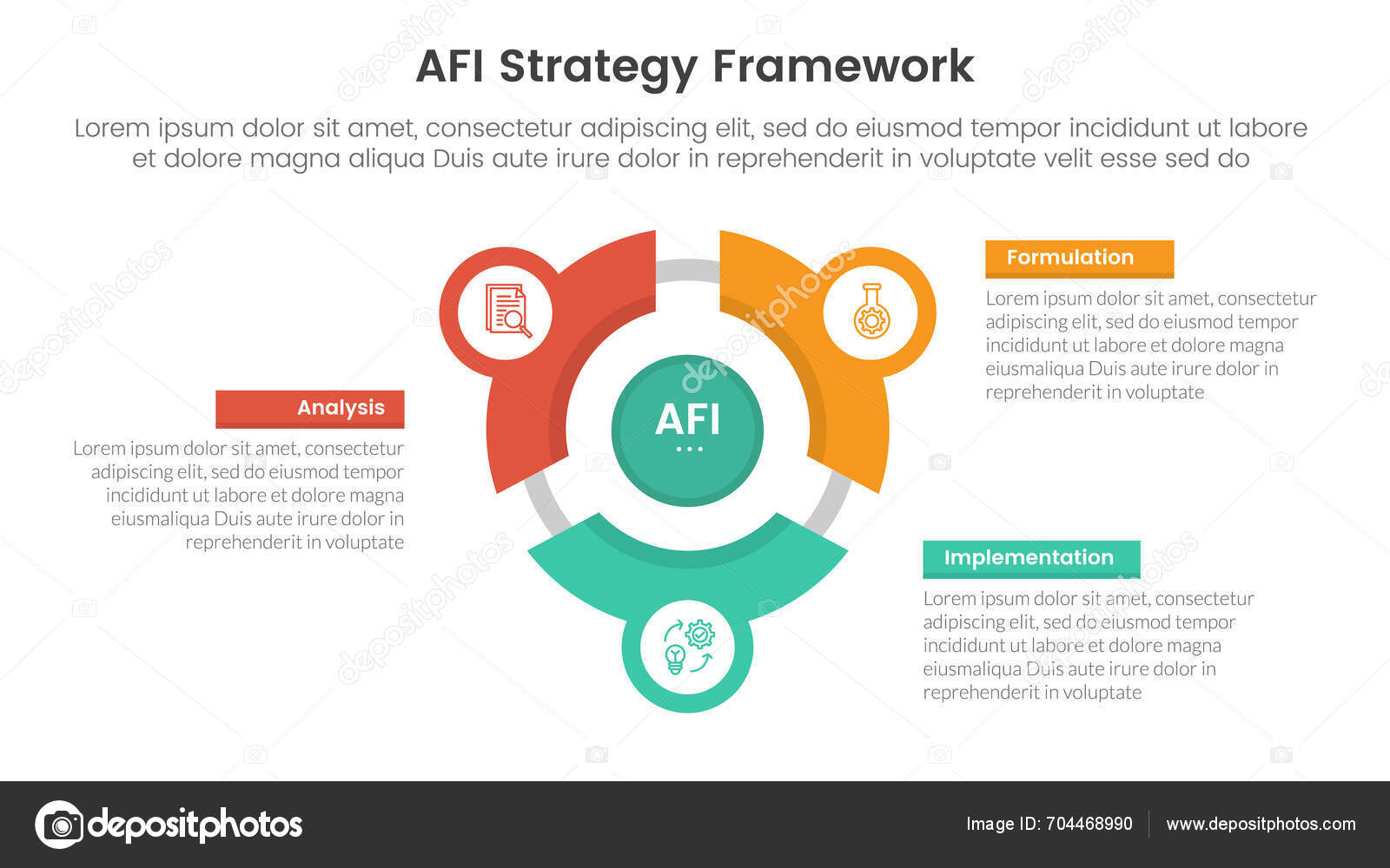 Image vectorielle Cadre Stratégie Afi Infographie Modèle D'étape Points ...