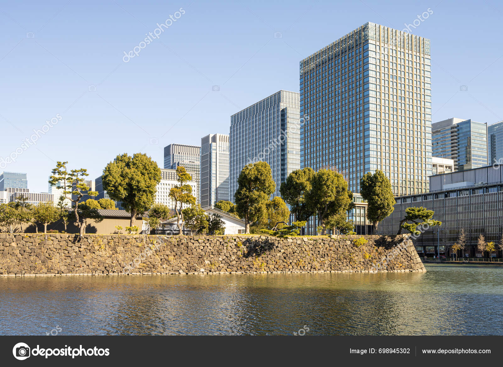 Tokyio Japan January 2024 Water Surrounded Walls Front Gardens Imperial ...