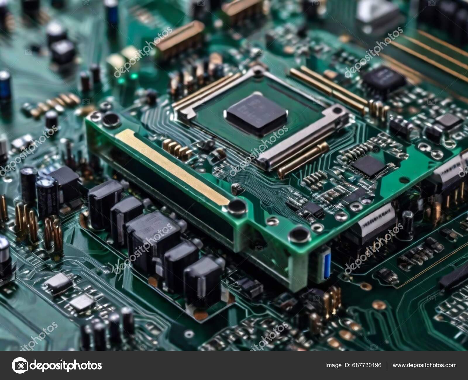 Electronic Circuit Board Computer Hardware Motherboard — Stock Photo ...