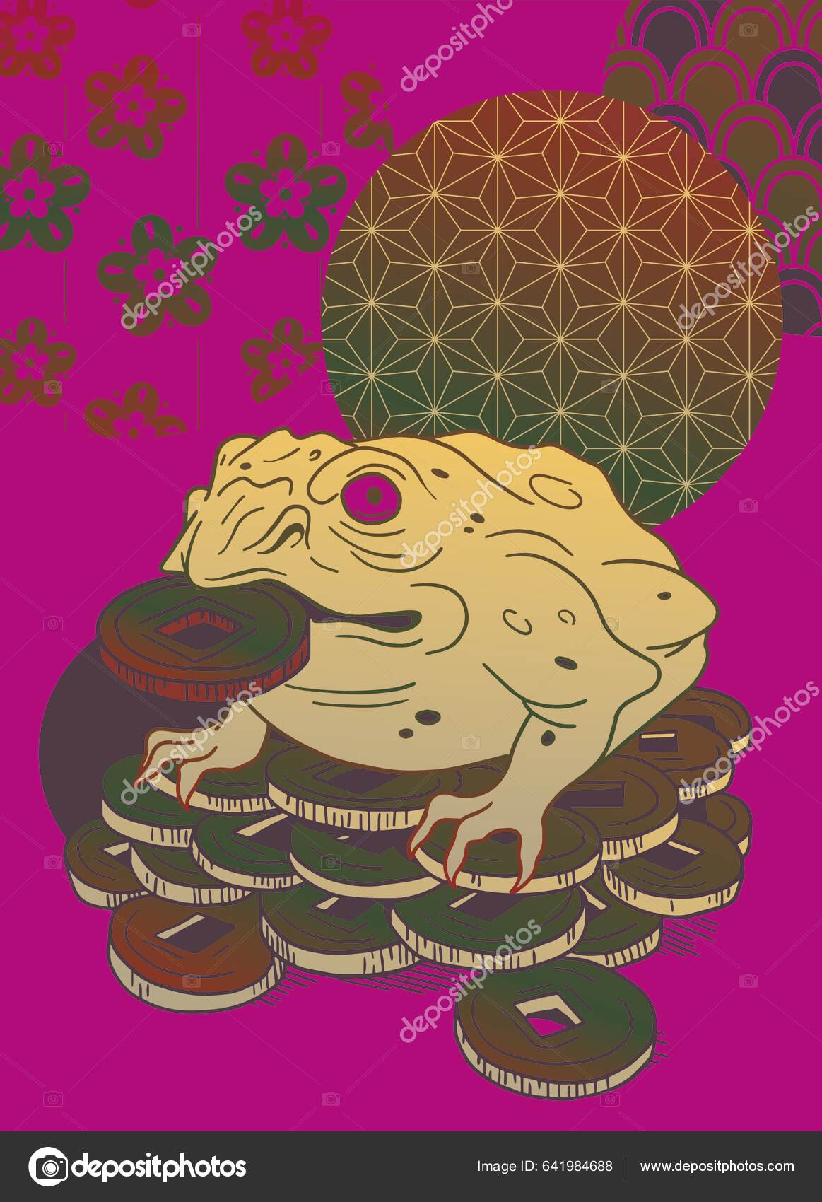Asian Mythological Toad Wish Luck Success Stock Vector by ©jeid6x 641984688