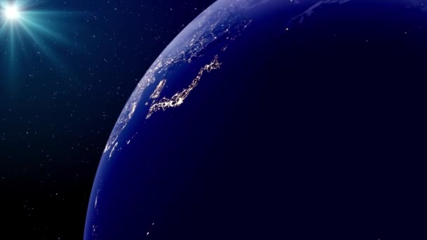 Realistic Earth Night Animation Seamless Loop Earth View Space Station ...