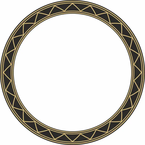 Vector dorado y negro redondo adorno de Yakut. Círculo sin fin ...