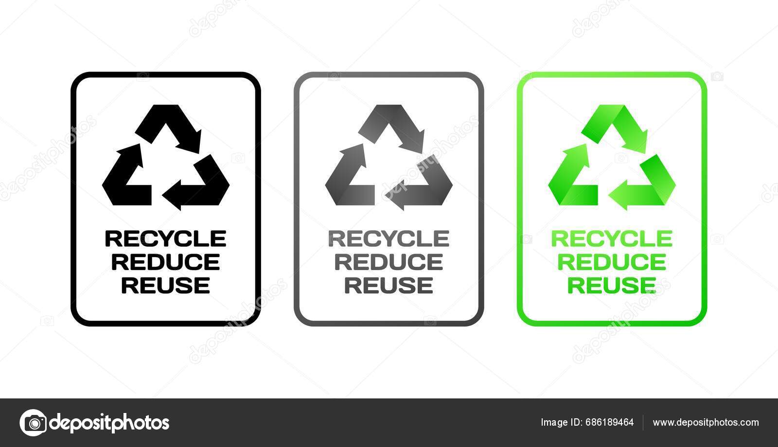 Recycle Reduce Reuse Bio Icons Different Styles Bio Recycling Icons ...