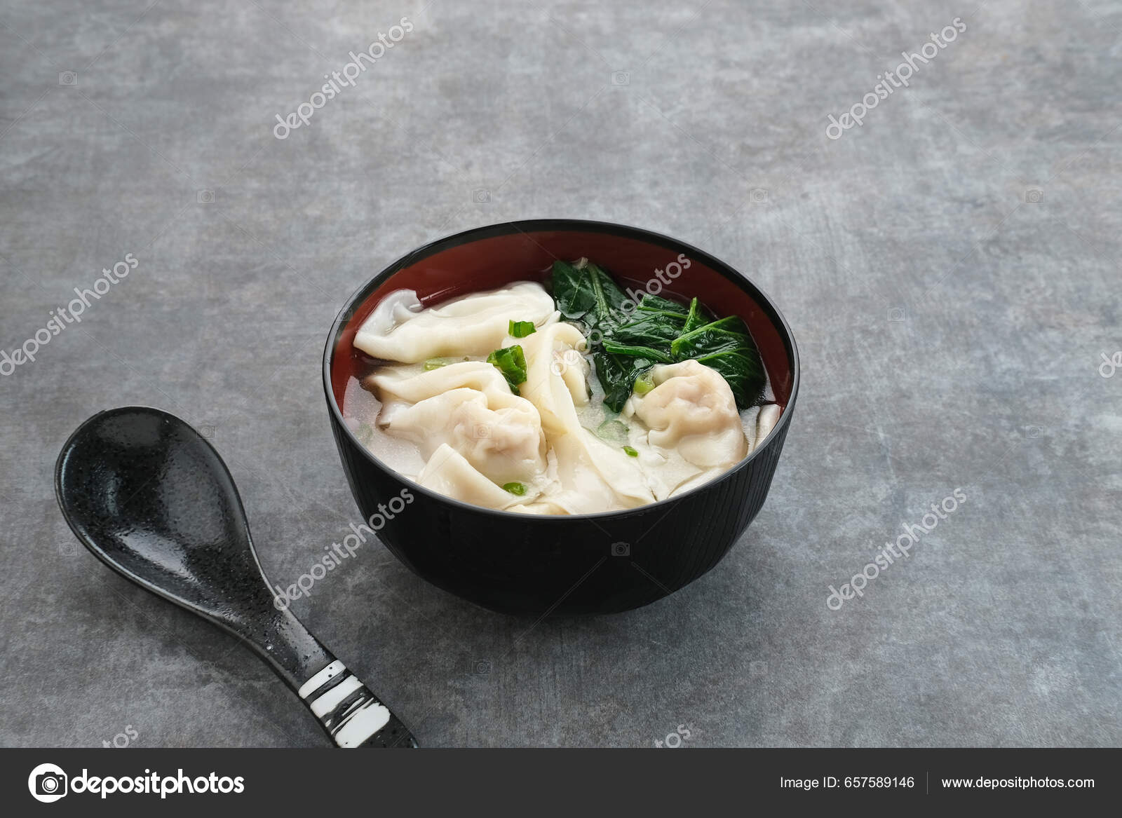 Yummy Wonton Soup Dumpling Soup Pangsit Kuah Stock Photo by ...