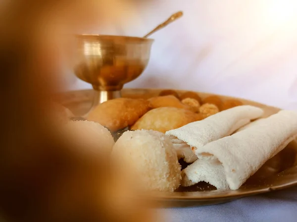 Assamese Traditional Food Items Pitha Laddu Doi Sira Assamese Gamosa ...