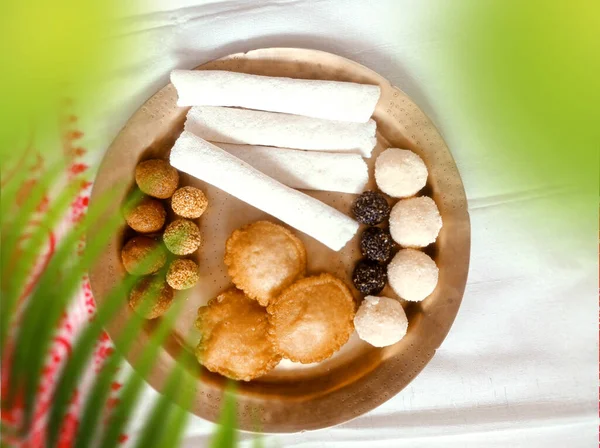Assamese Traditional Food Items Pitha Laddu Doi Sira Assamese Gamosa ...