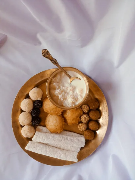 Assamese Traditional Food Items Pitha Laddu Doi Sira Assamese Gamosa ...