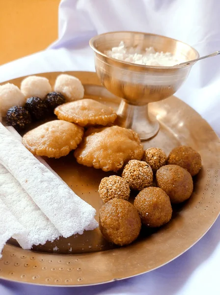Assamese Traditional Food Items Pitha Laddu Doi Sira Assamese Gamosa ...