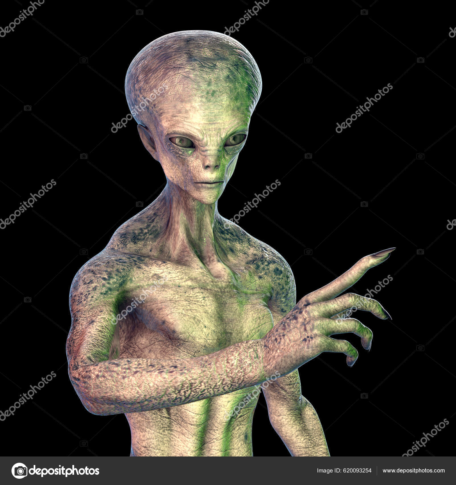 Humanoid Alien Photo Realistic Highly Detailed Skin Texture Isolated ...