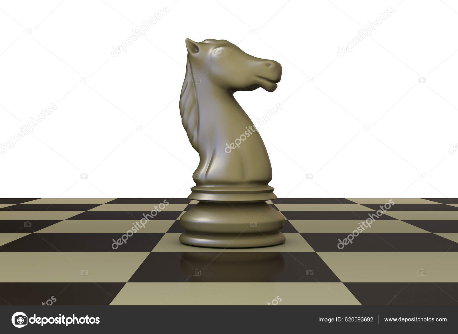 Chess Knight Chess Board Close View Illustration Stock Photo by ...