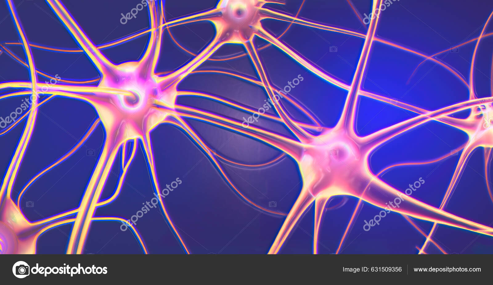 Neurons Brain Cells Neural Network Scientific Illustration Stock Photo ...