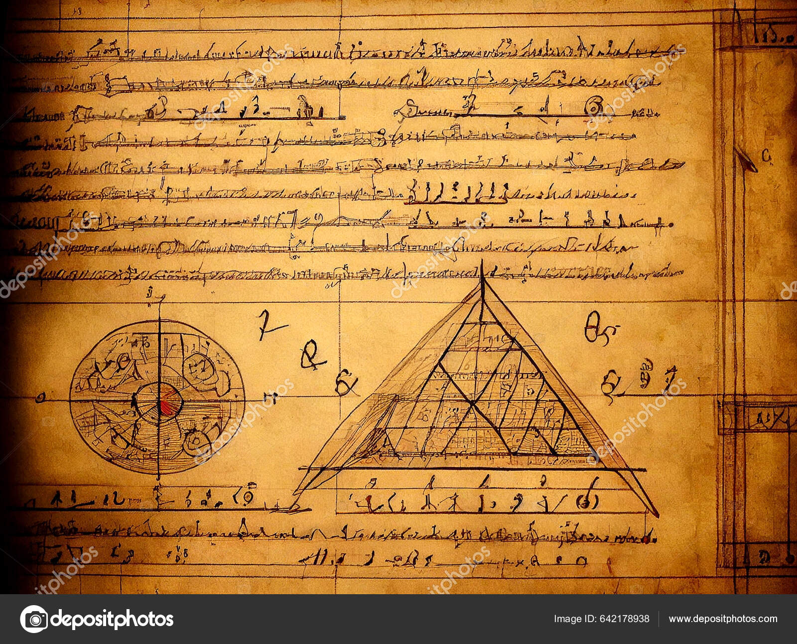 Vintage Mathematics Scientific Background Hand Drawn Equations Formulas ...