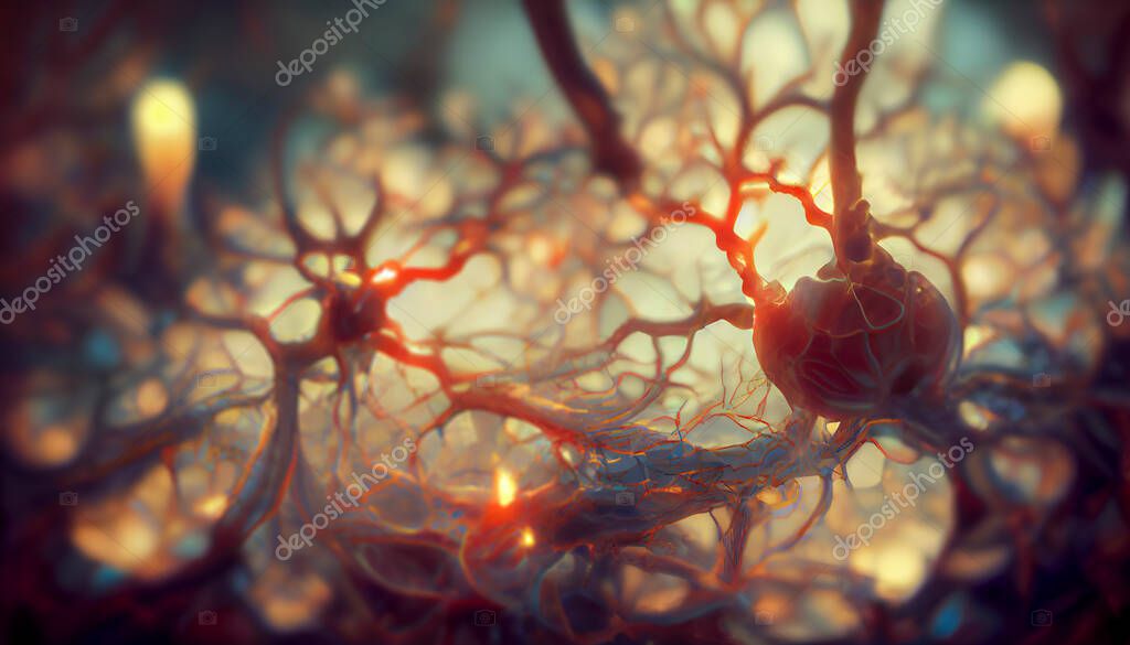 Neuronas, células cerebrales altamente detalladas, red neuronal ...