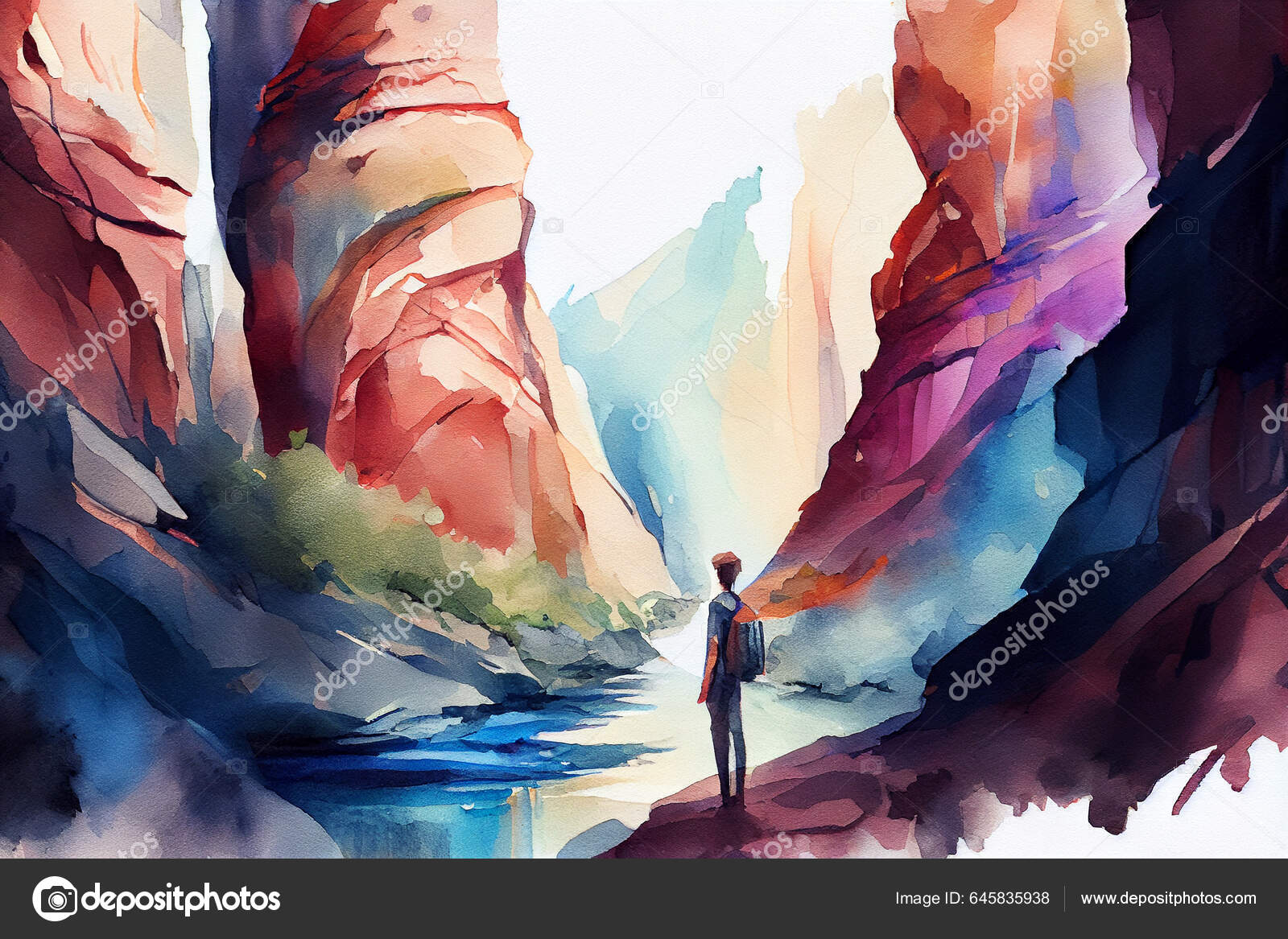 Breathtaking View Canyon Gorge Towering Cliffs Both Sides River Running ...