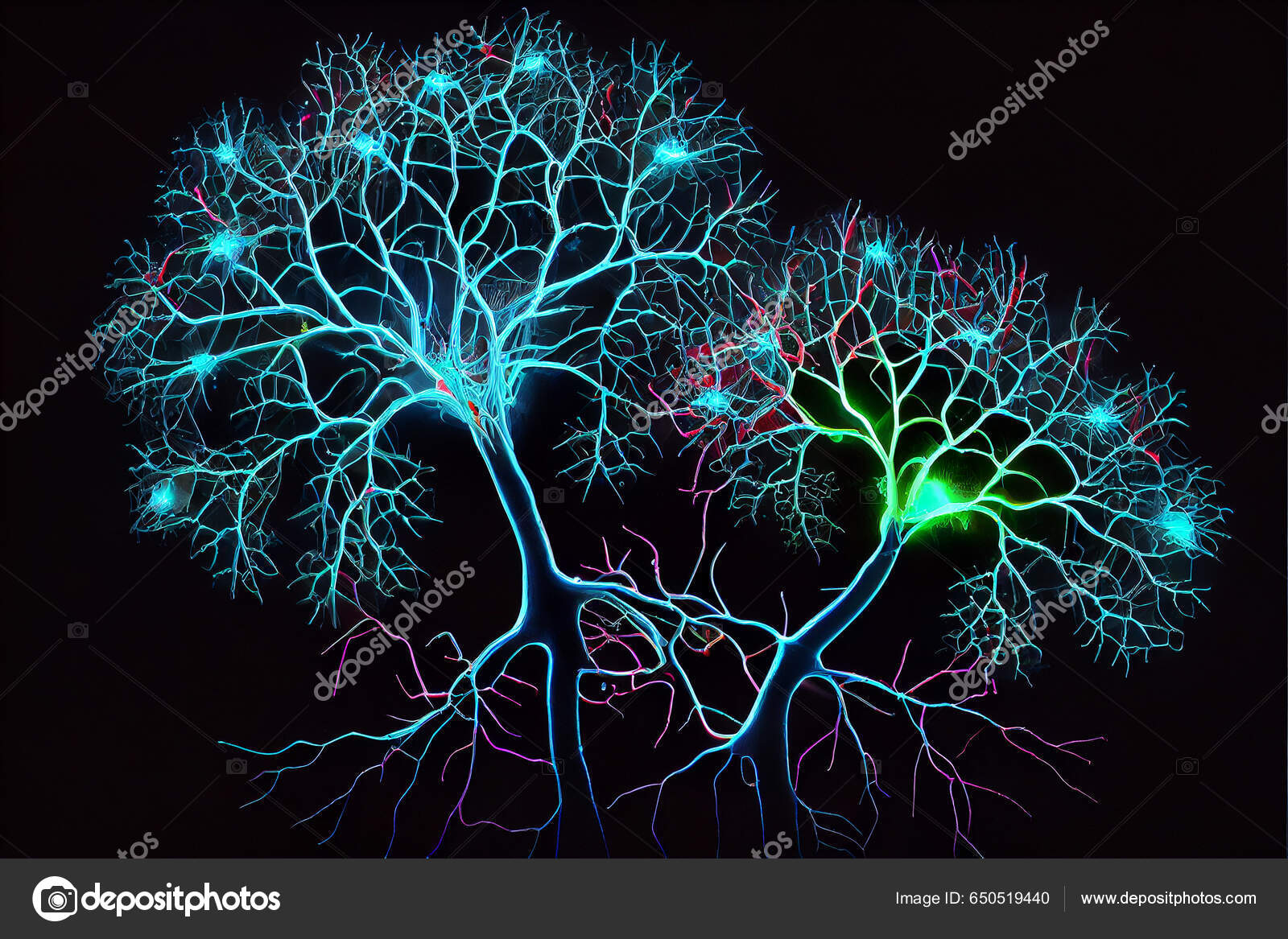 Neurons Highly Detailed Brain Cells Neural Network Illustration Stock ...