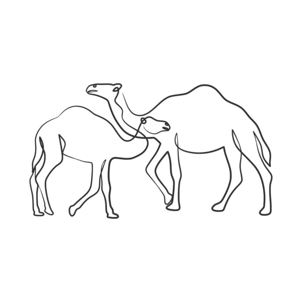 Camel Continuous One Line Art Drawing Camel Single Line Drawing Vector ...