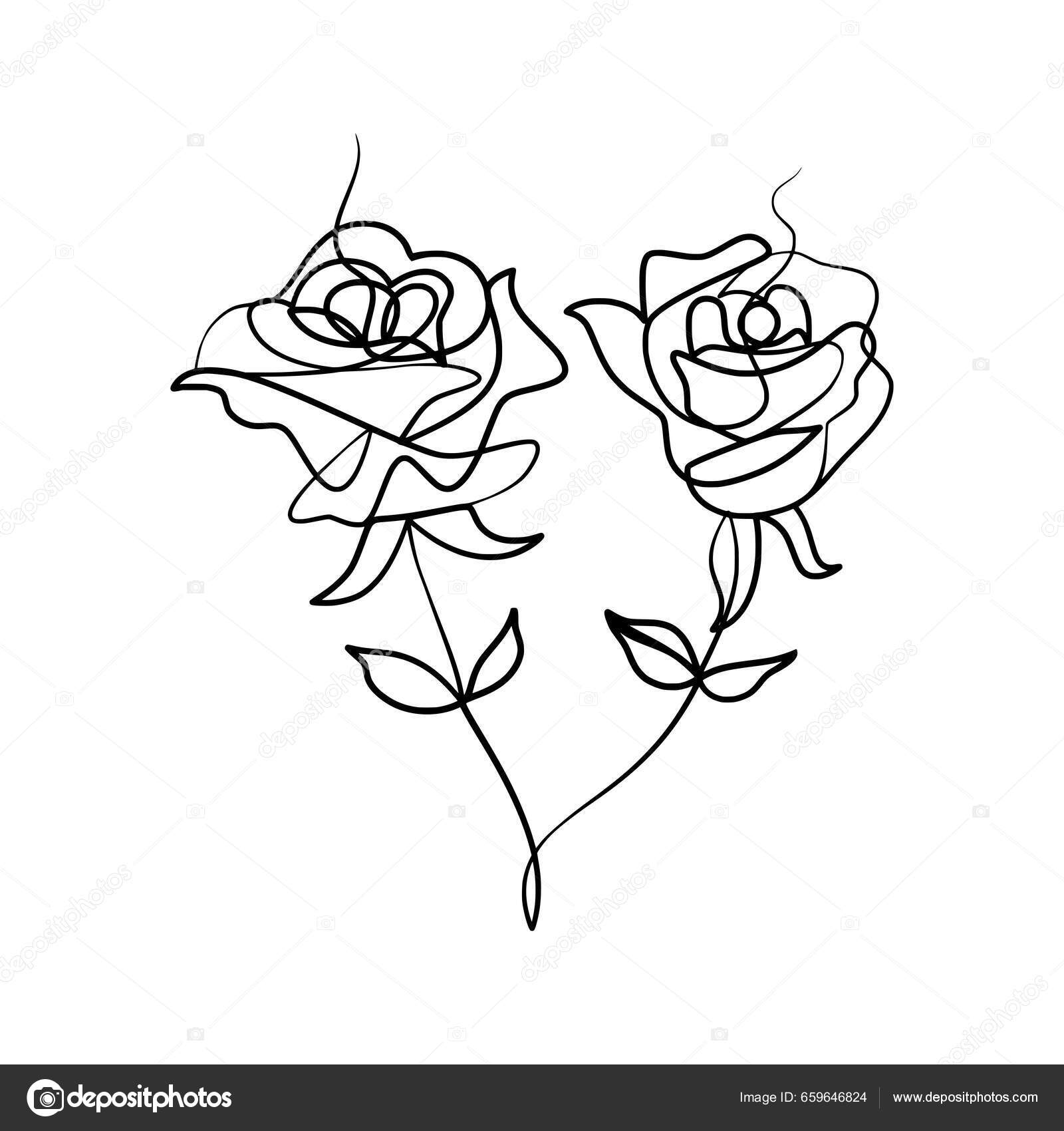 Dibujo De Rosa Simple