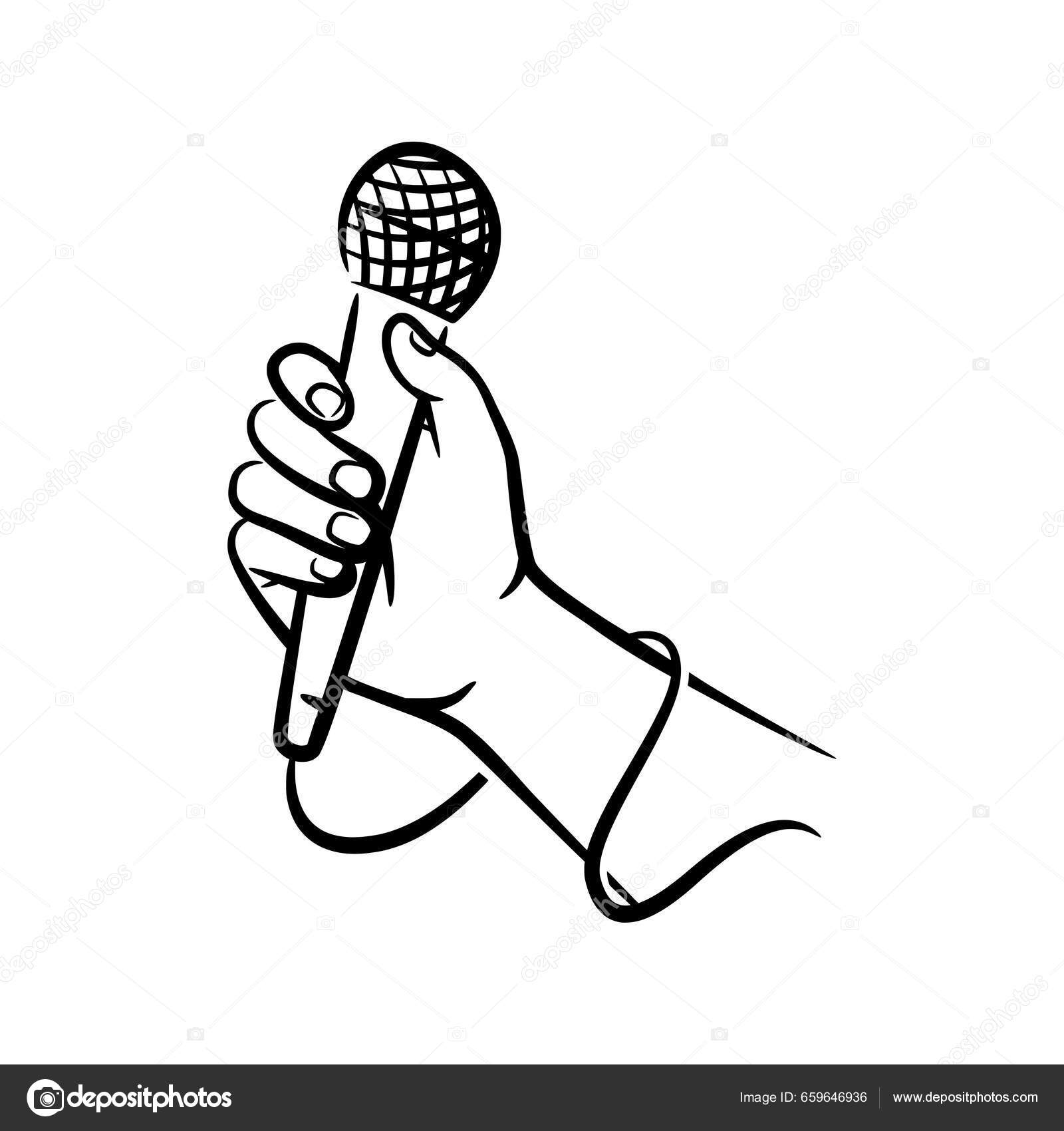 Microphone In Hand Drawing