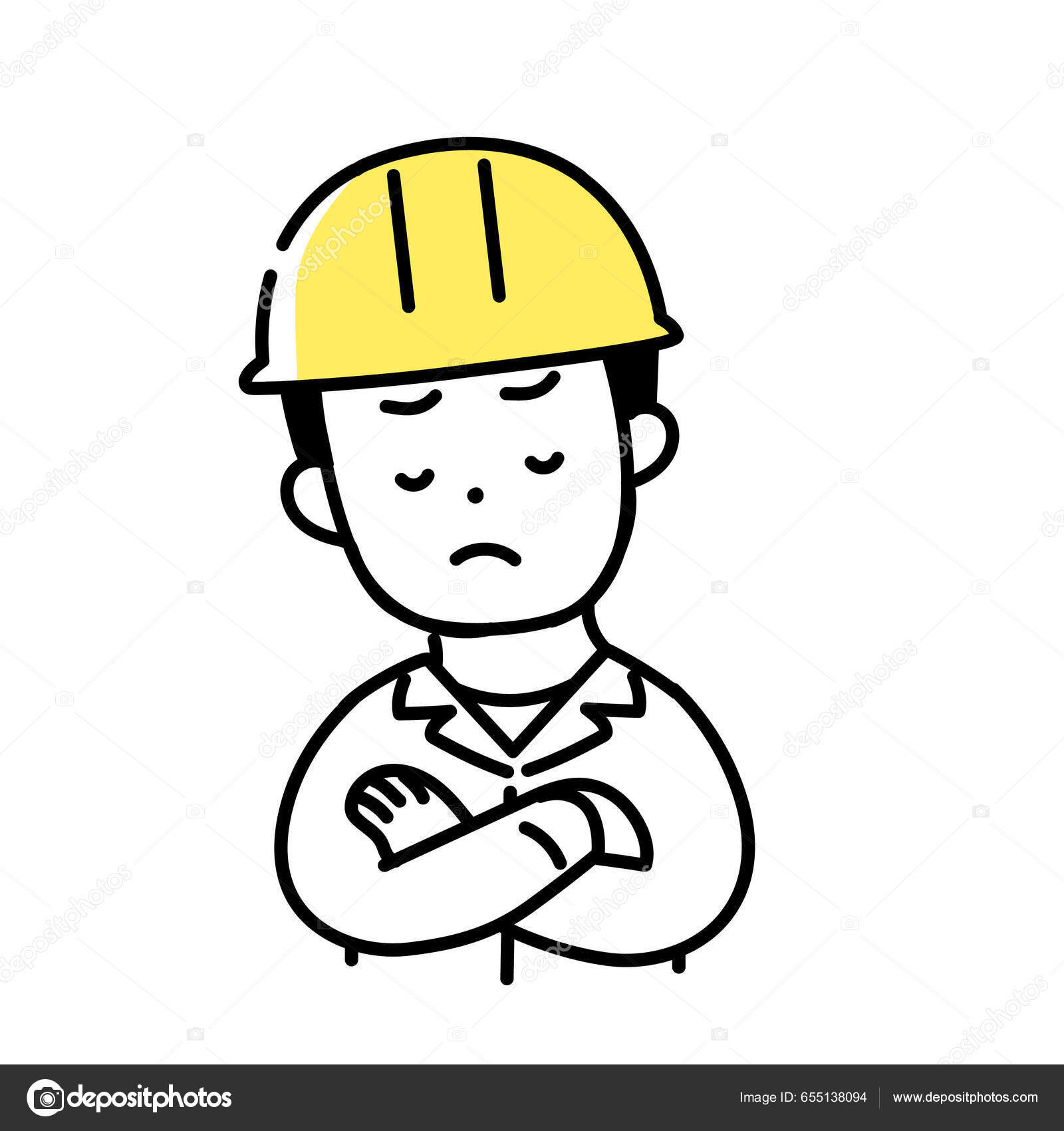 Illustration Series Cute Person Male Worker_ Thinking Stock Vector by ...