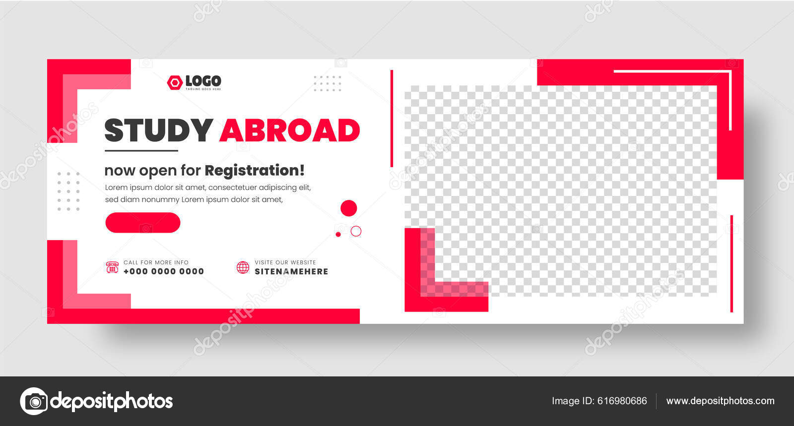 Study Abroad Social Media Cover Design Study Abroad Social Media Stock ...