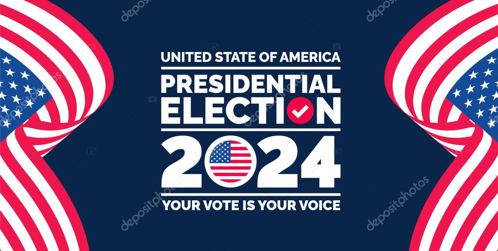 Elección presidencial 2024 plantilla de diseño de fondo con bandera de ...