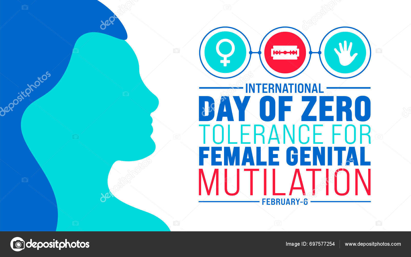 February International Day Zero Tolerance Female Genital Mutilation Background Template Stock ...